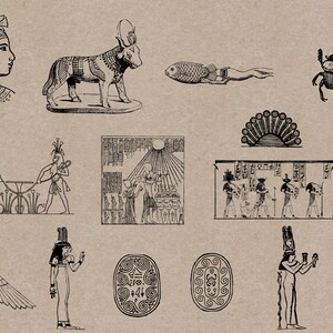 90 Procreate Egyptian Stamps, Ancient Egypt Stamp, Egyptian Myth Legand ...