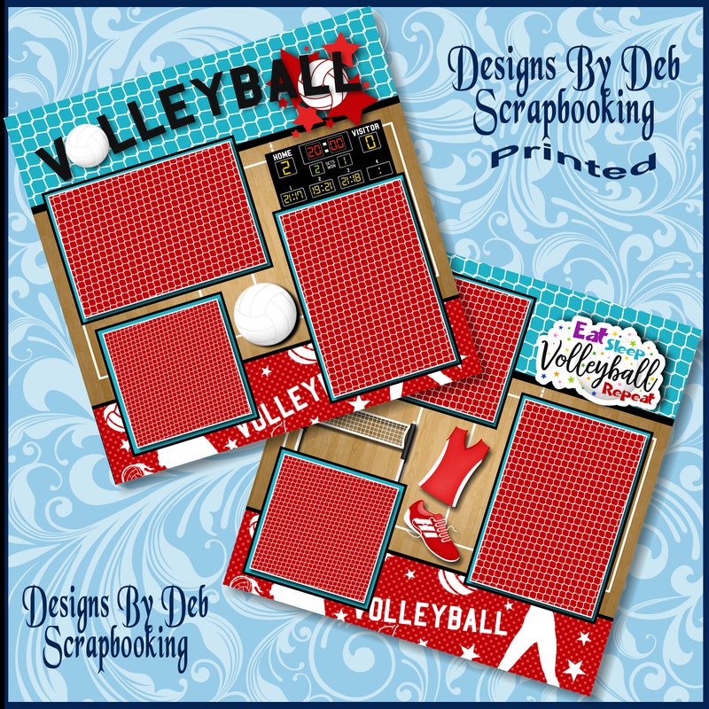 Volleyball Scrapbook Pages - Etsy