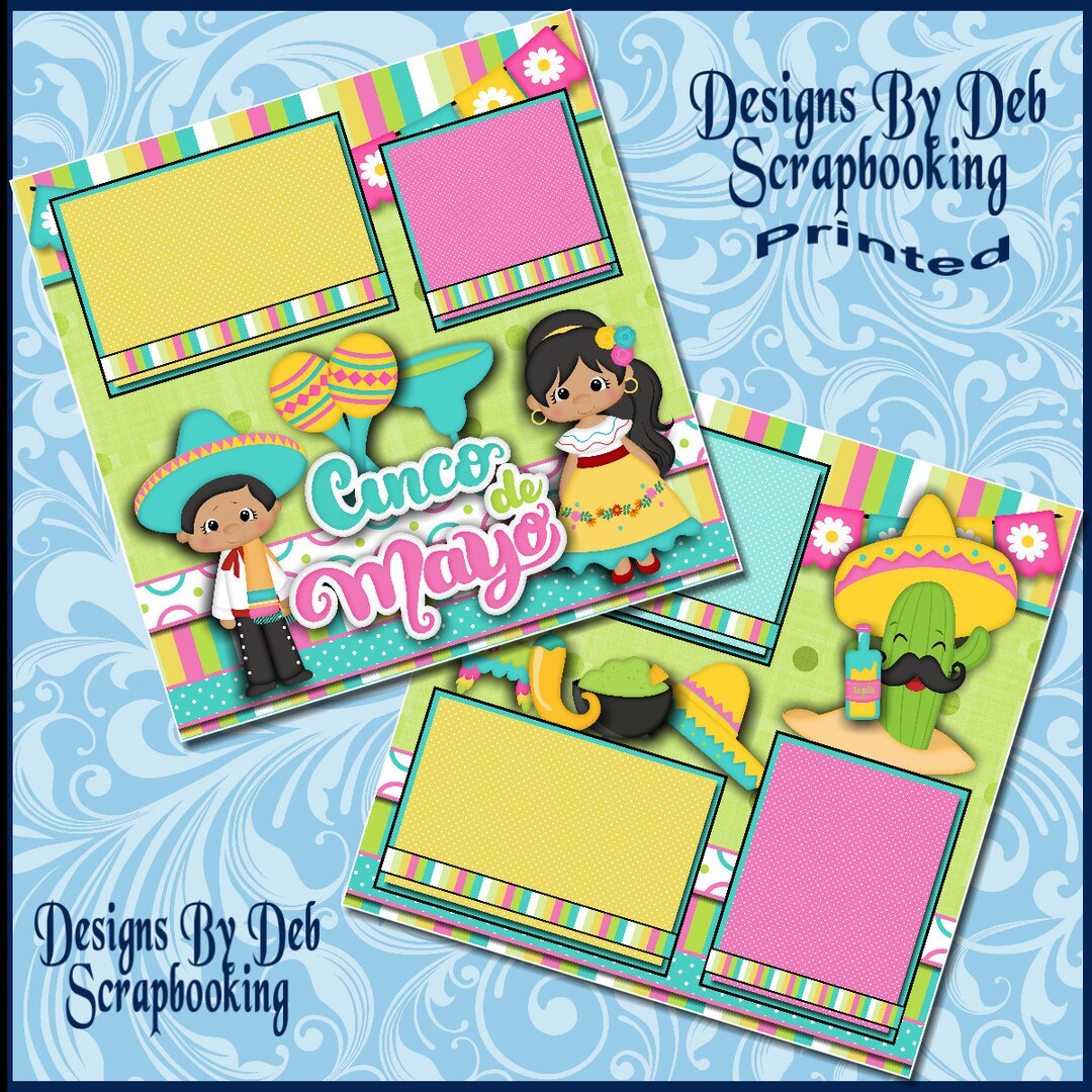 CINCO DE MAYO Premade Scrapbook Pages Paper Piecing - Etsy