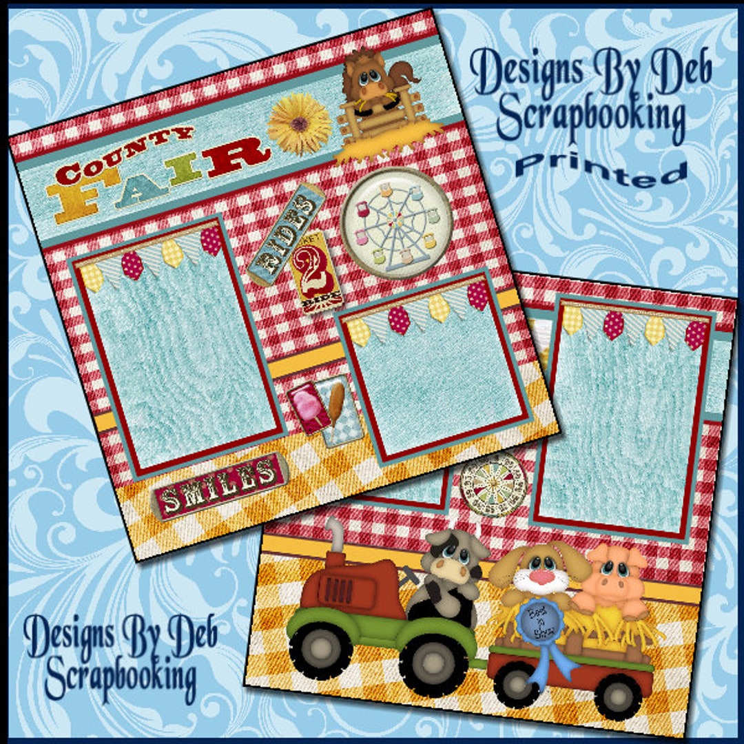 COUNTY FAIR 2 Premade Scrapbook Pages Paper Piecing - Etsy
