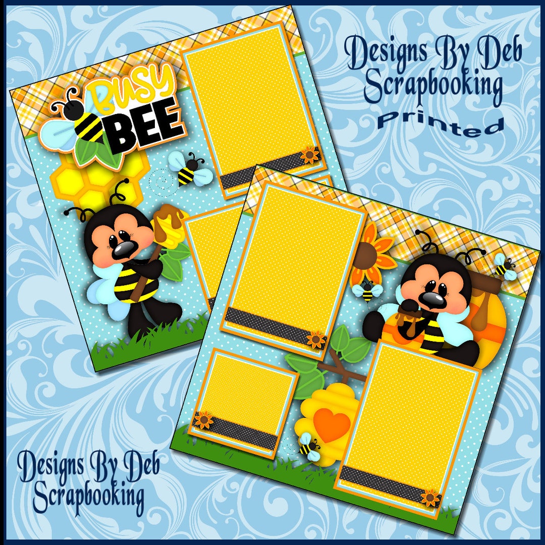 BUSY BEE Premade Scrapbook Pages Paper Piecing - Etsy
