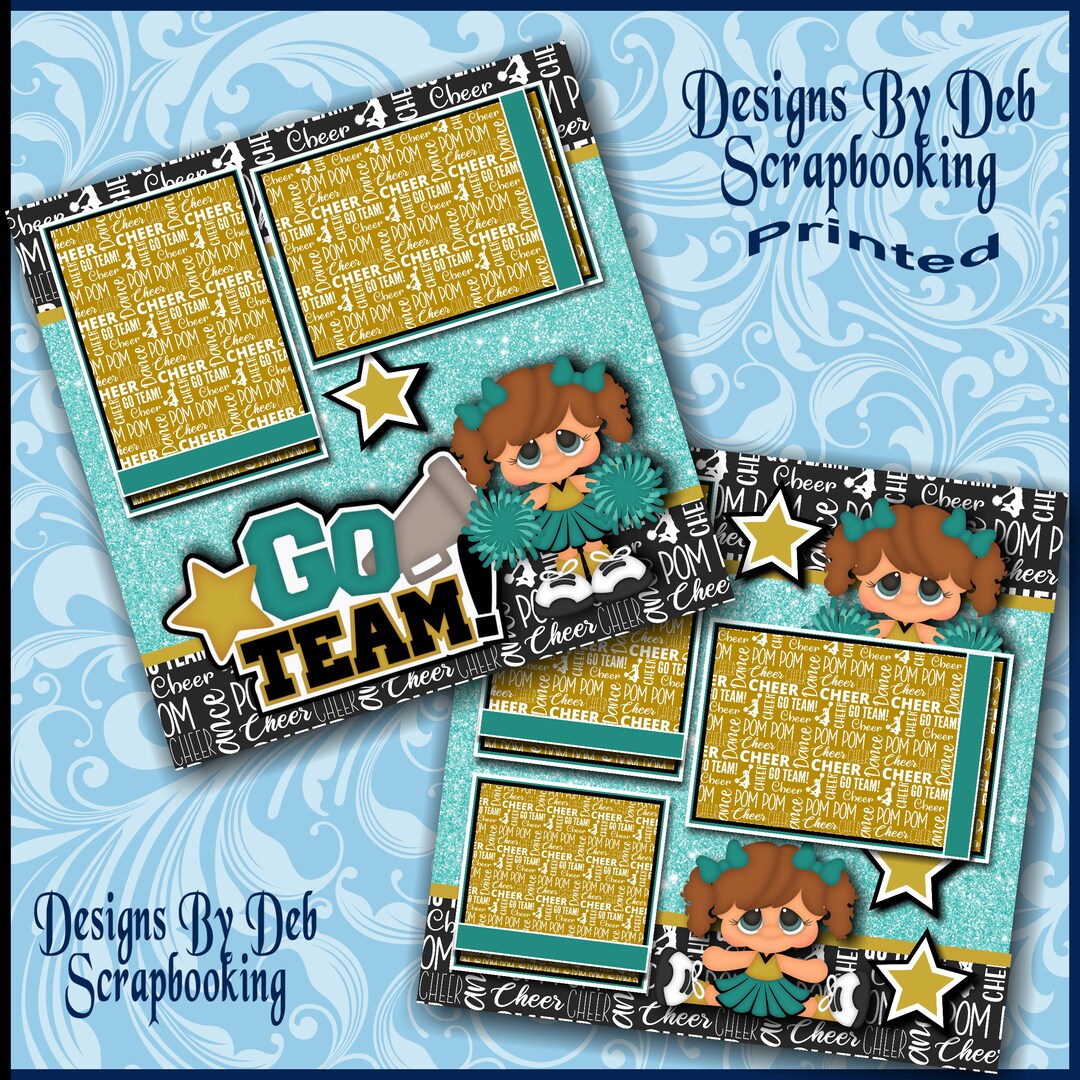 CHEER GO TEAM - 2 Premade Scrapbook Pages Paper Piecing - Etsy