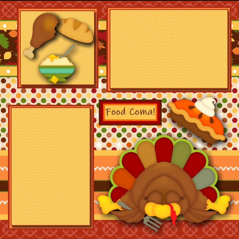 TURKEY EFFECT Premade Scrapbook Pages Printed - Etsy