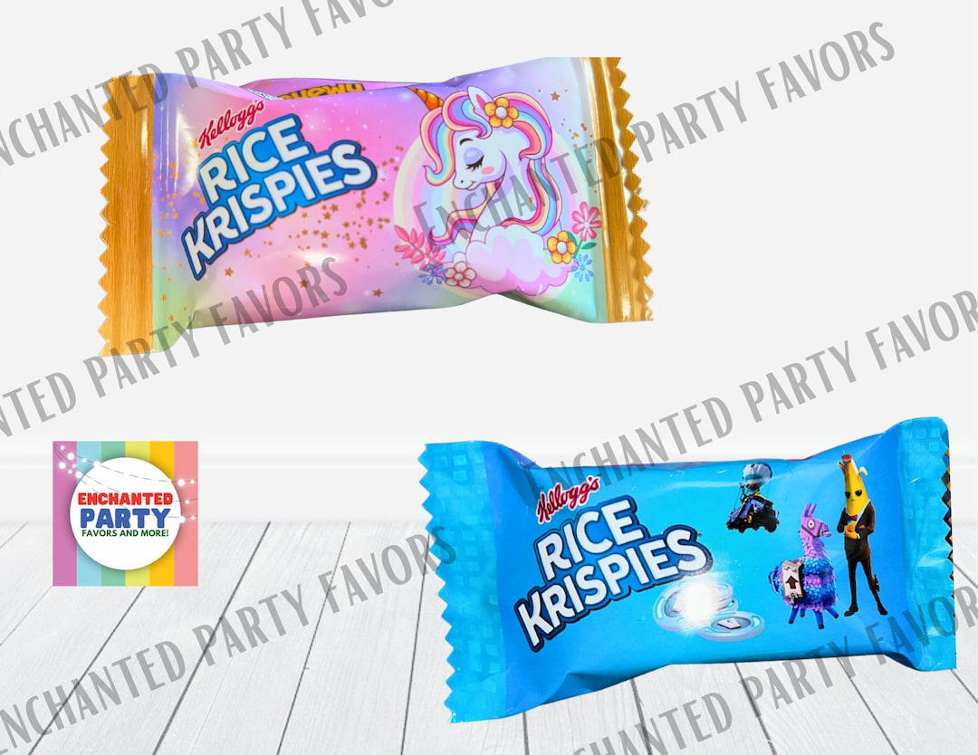 Custom Rice Krispy Party Favors, Custom Party Treats, Personalized Rice ...