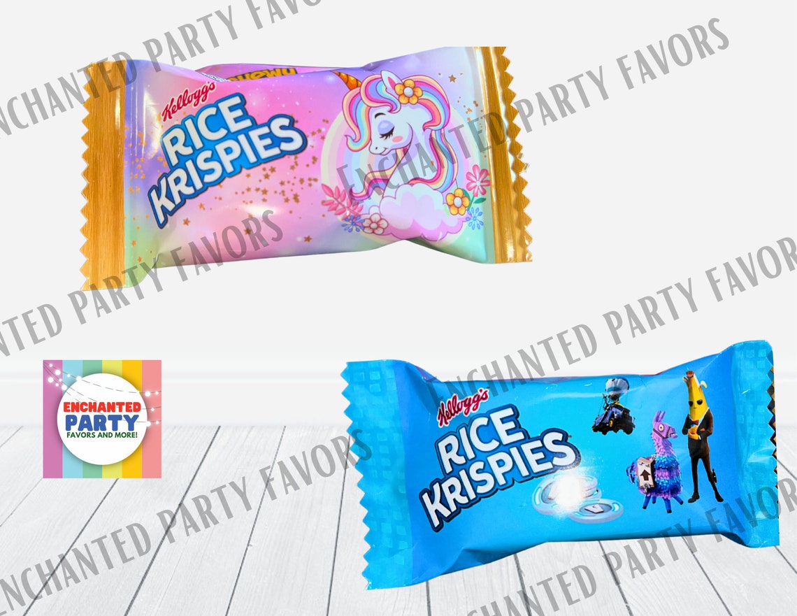 Custom Rice Krispy Party Favors, Custom Party Treats, Personalized Rice ...