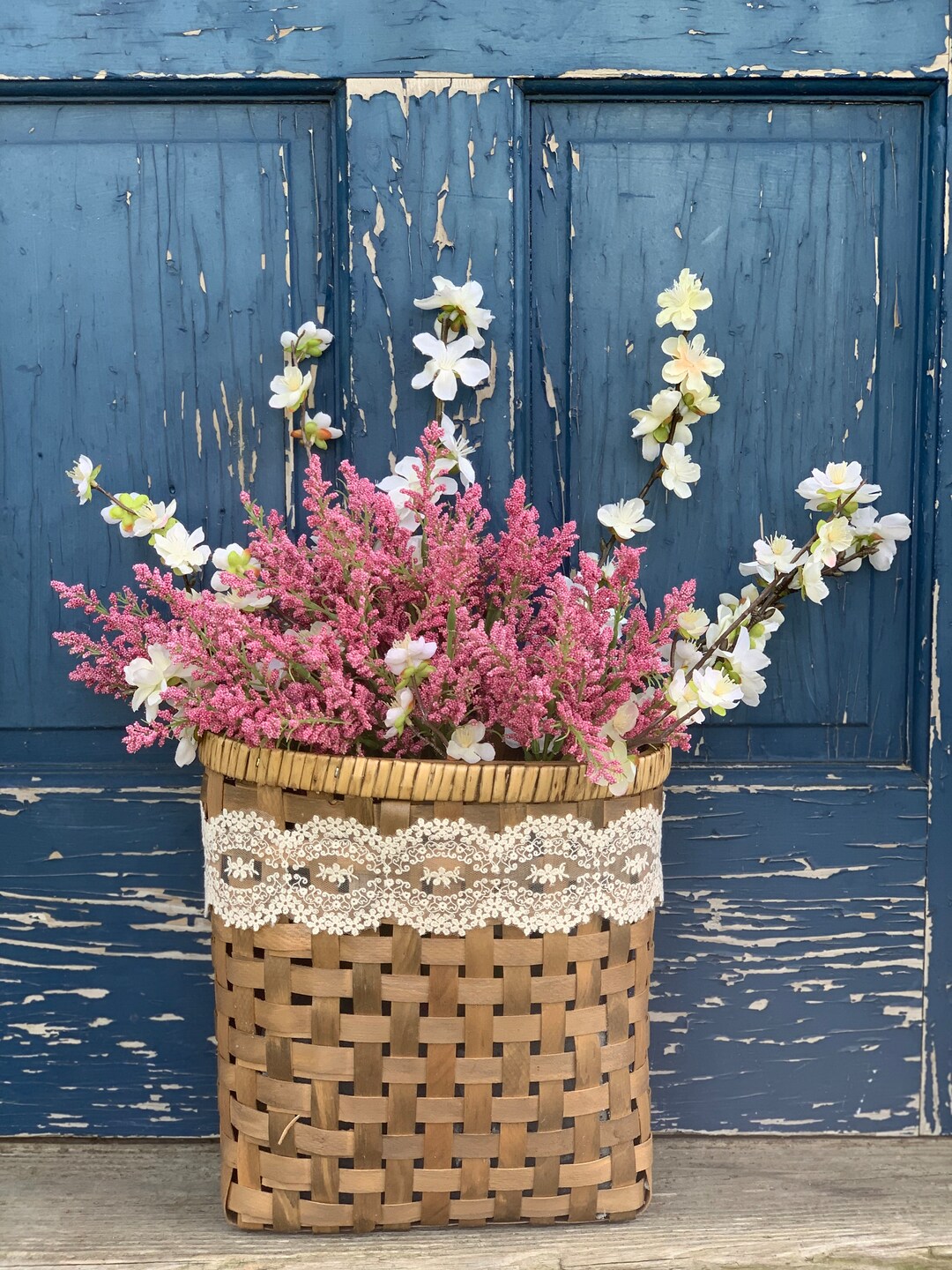 Door Hanging Basket of Flowers - Etsy