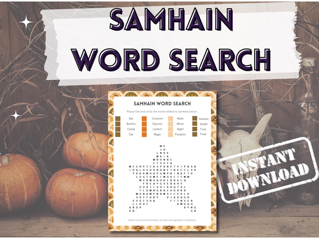 Samhain Word Search: Witchy Halloween Party Game (PDF Download) - Etsy