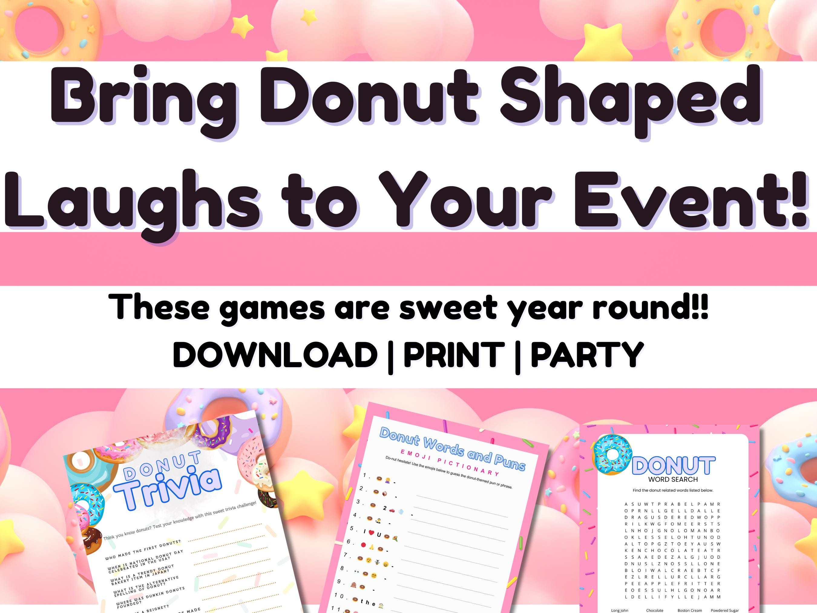 Donut Day Party Games: Trivia, Emoji, Word Search, A-Z, This or That ...