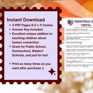 Memorial Day Trivia Game - Fun Facts for Schools, Parties, Office, All ...