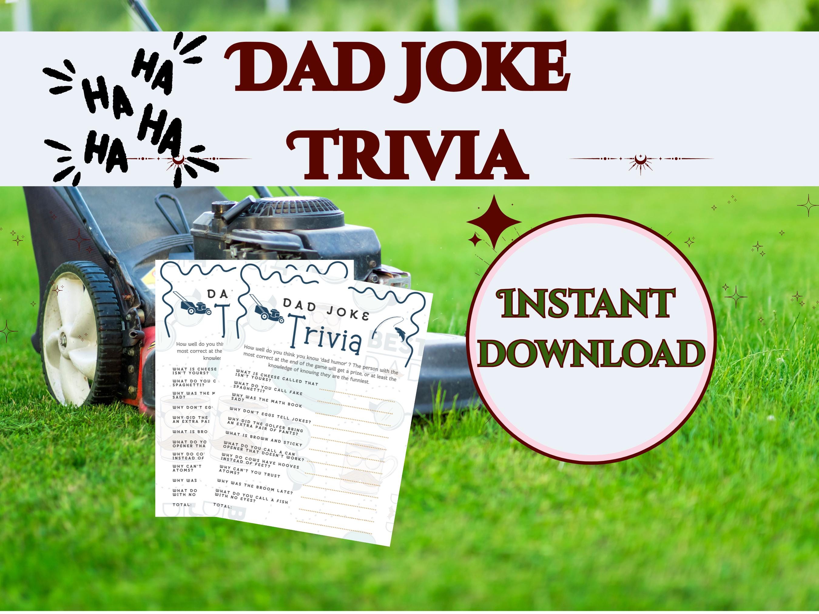 Funny Dad Joke Trivia Game | Instant Download for Father's Day, Baby ...