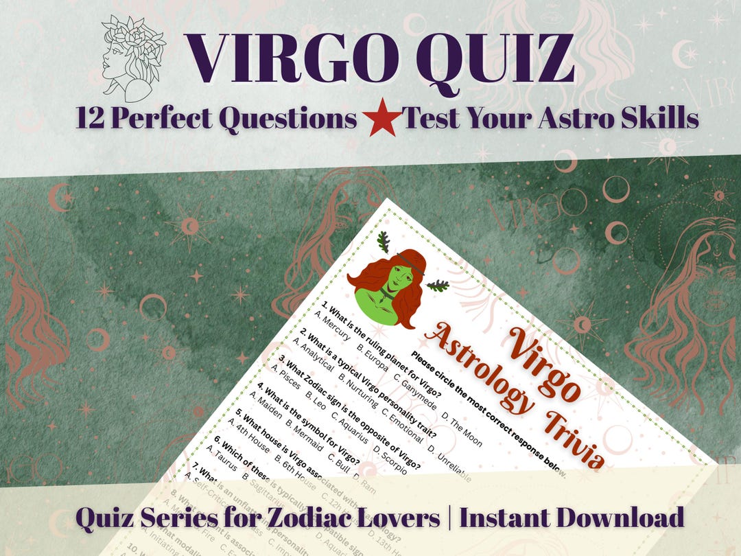 Virgo Zodiac Trivia Game: Printable Astrology Quiz (instant Download ...