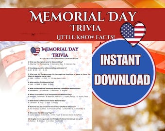 Memorial Day Trivia Game - Fun Facts for Schools, Parties, Office, All ...