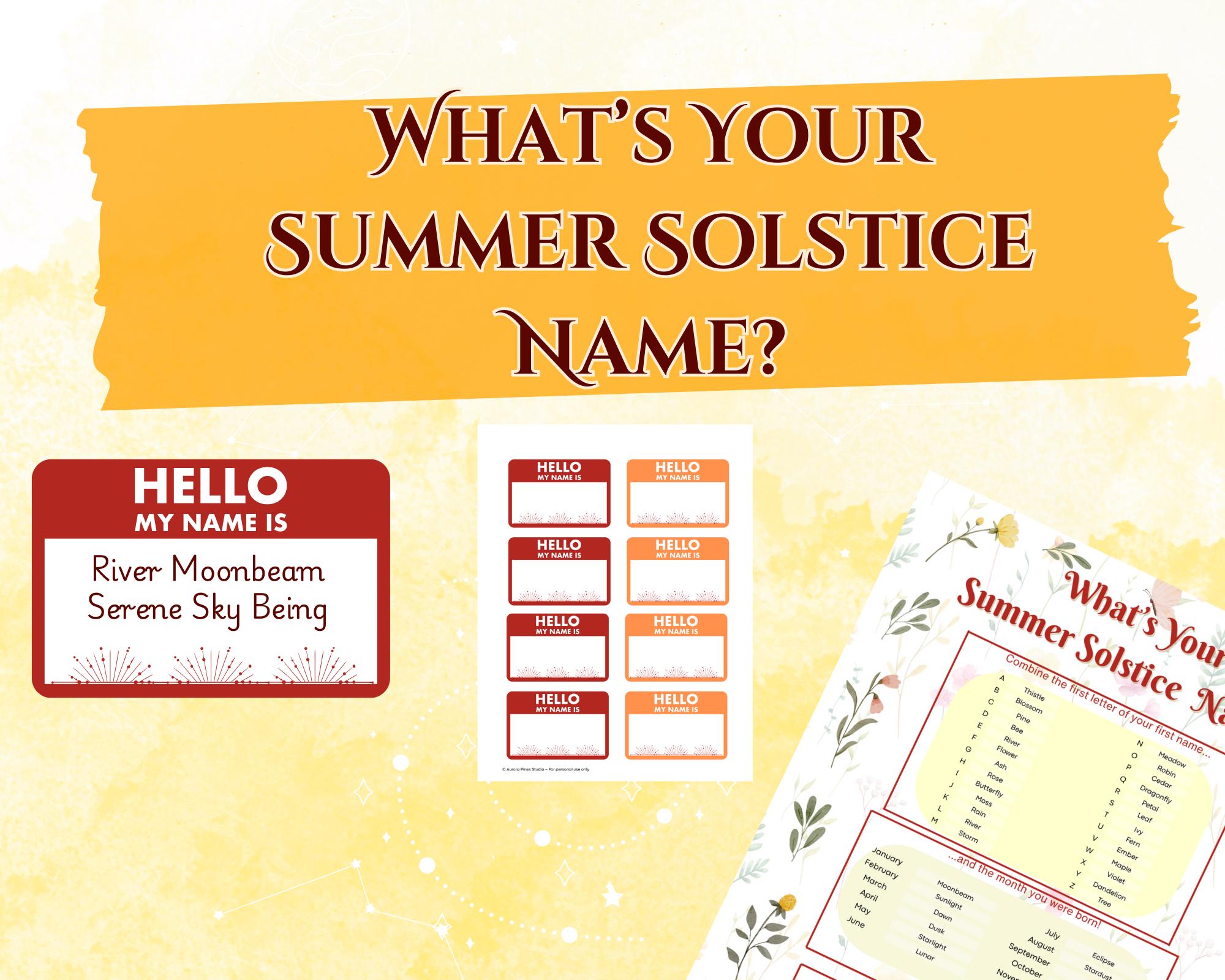Summer Solstice Activity Bundle – Printable Games, Solstice Cheat Sheet ...
