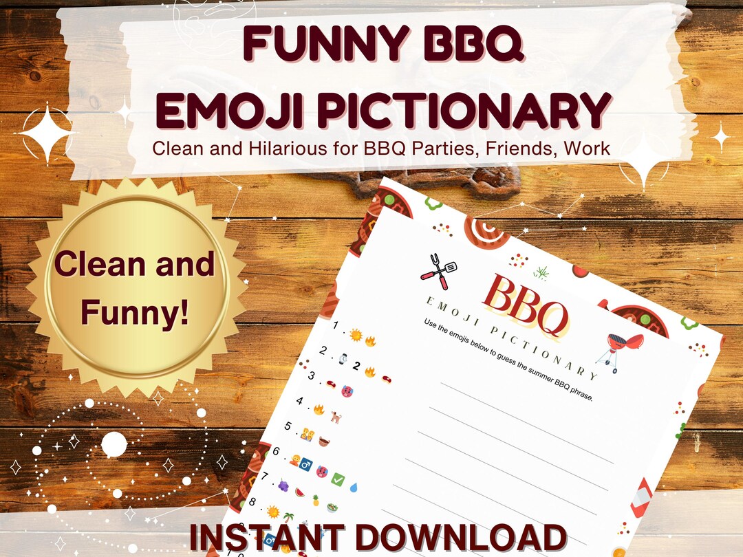 BBQ Emoji Pictionary Game: Printable Summer Cookout Activity (PDF ...