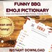 BBQ Emoji Pictionary Game: Printable Summer Cookout Activity (PDF ...