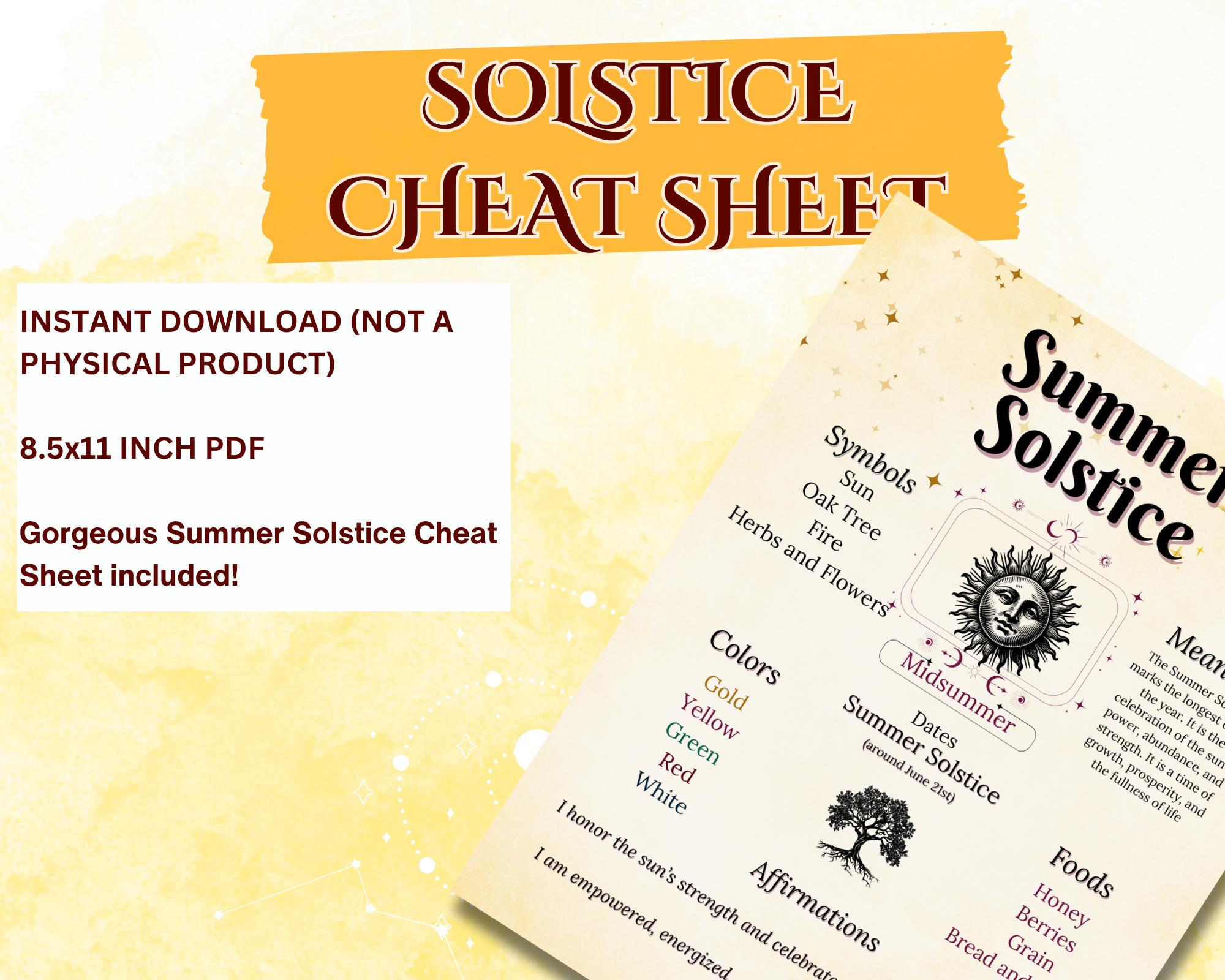 Summer Solstice Activity Bundle – Printable Games, Solstice Cheat Sheet ...