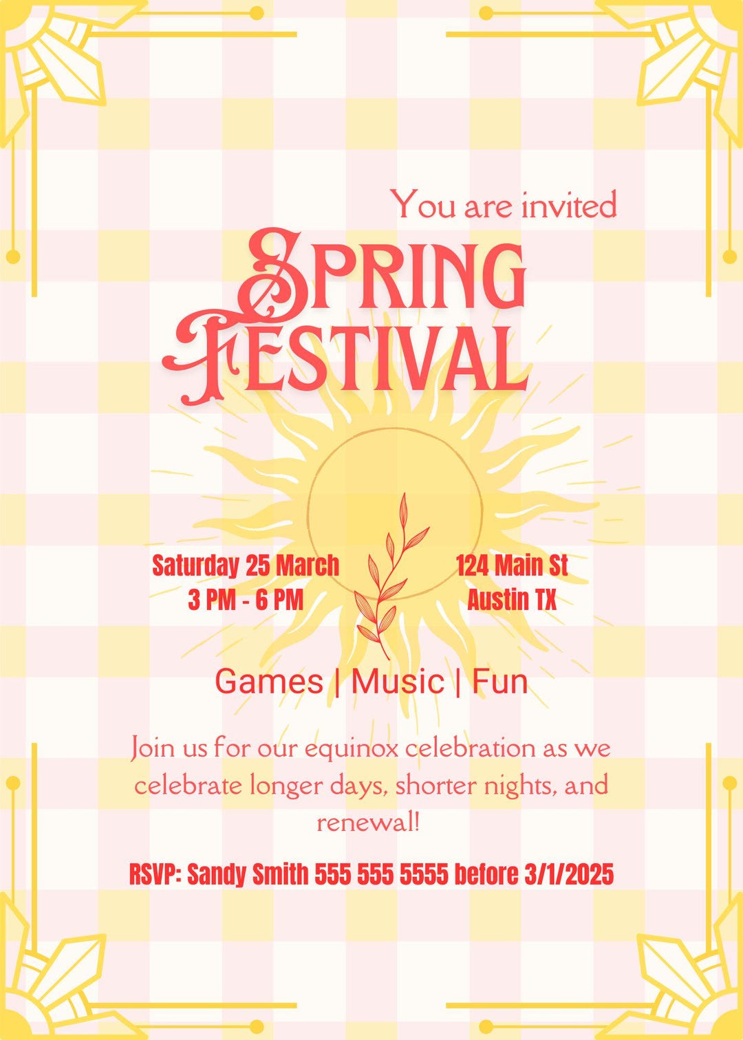 Canva Template for Spring Equinox Festival Celebration - Editable ...