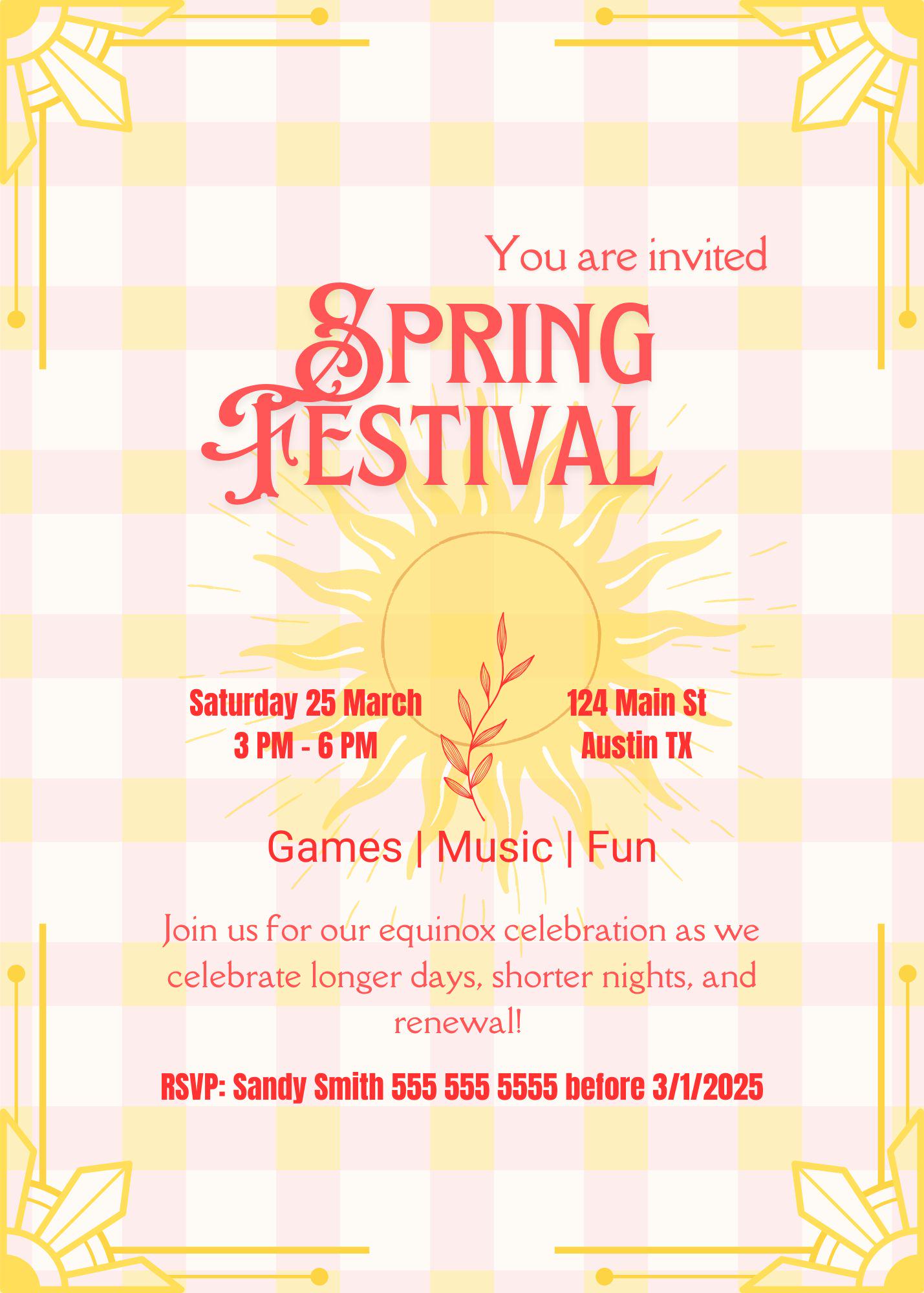 Canva Template for Spring Equinox Festival Celebration - Editable ...