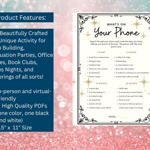 What's on Your Phone Party Game – Printable Icebreaker for Team ...
