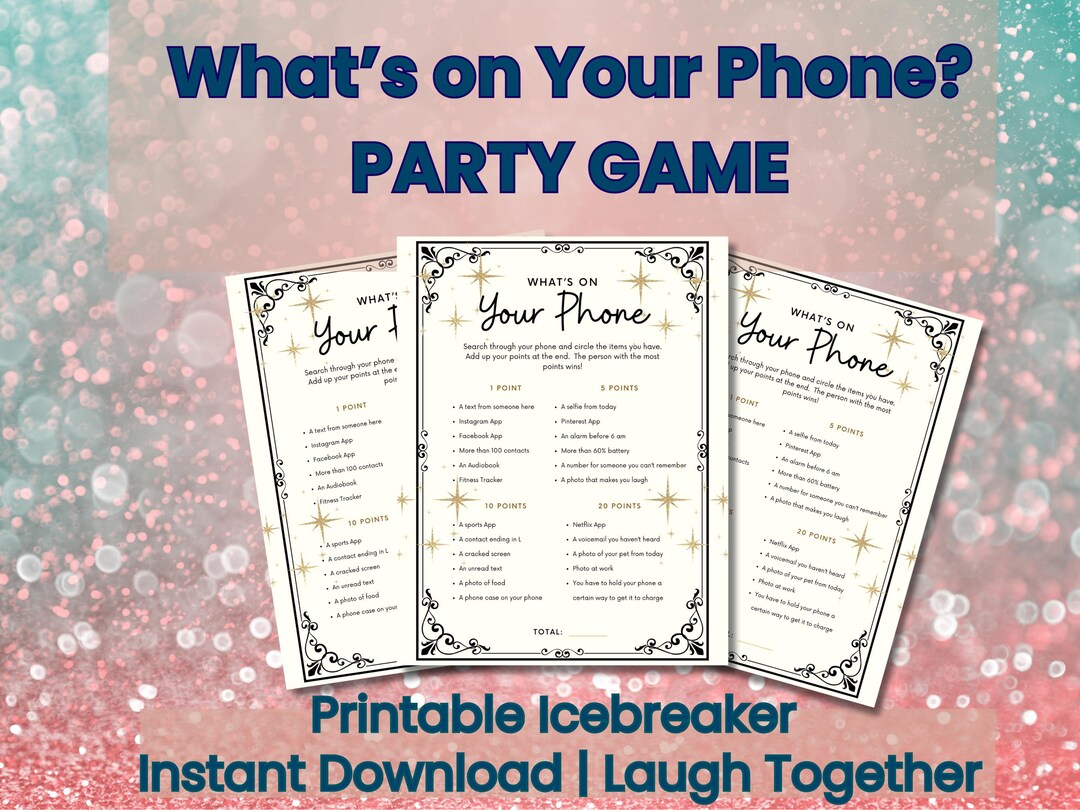 What's on Your Phone Party Game – Printable Icebreaker for Team ...