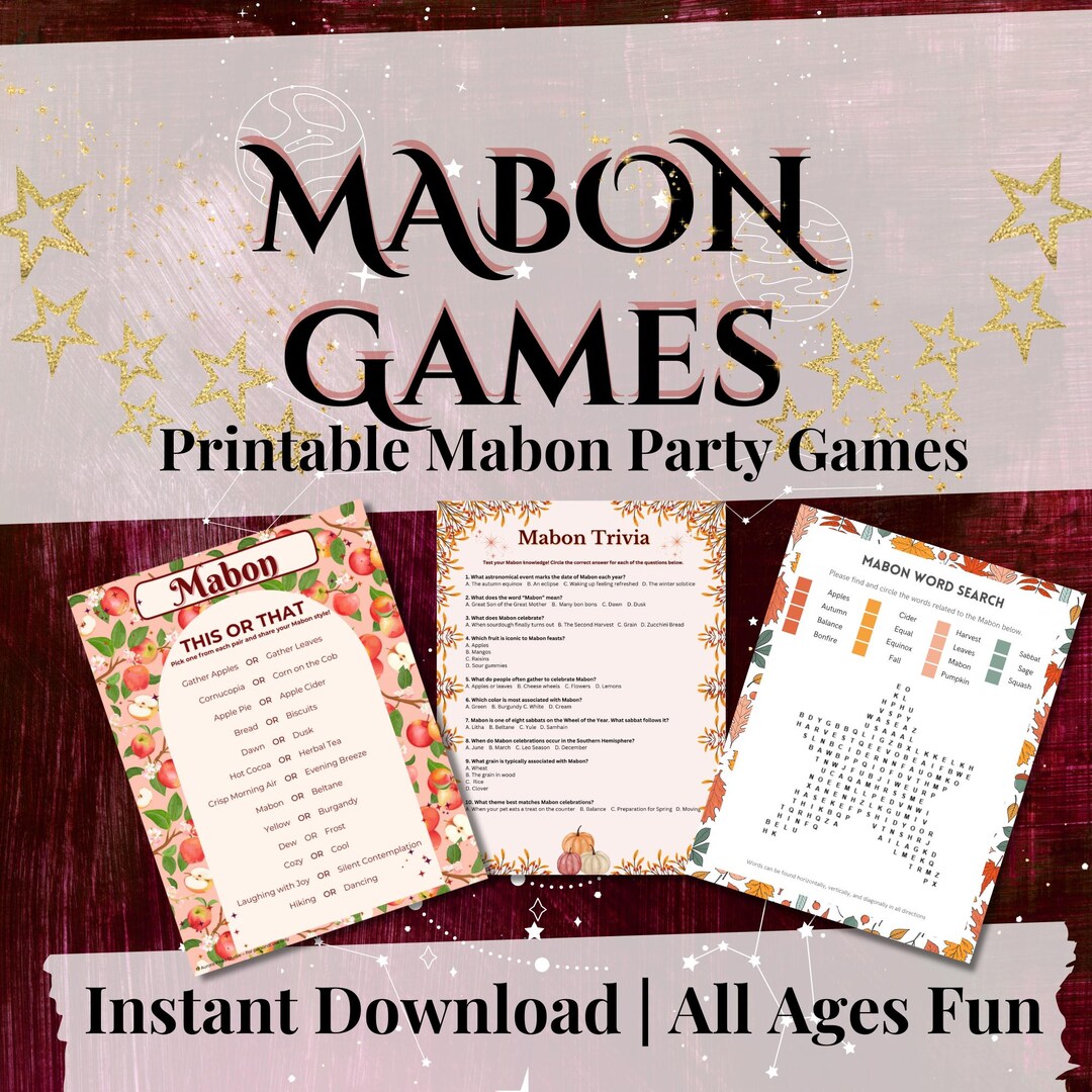Mabon Games Bundle: Autumn Equinox Party Printables (PDF Download) - Etsy
