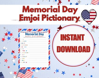 Memorial Day Emoji Pictionary Game - Fun Activity for Schools, Parties ...