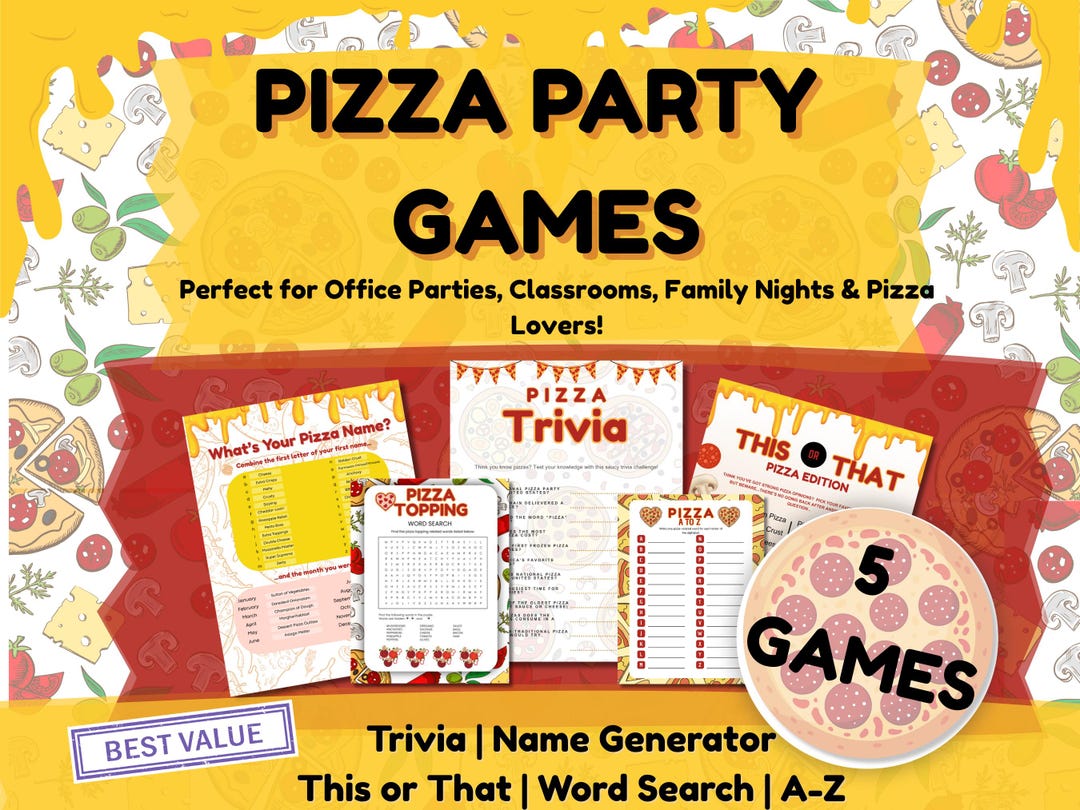 Pizza Party Game Printable – Funny School Activity for Classroom ...