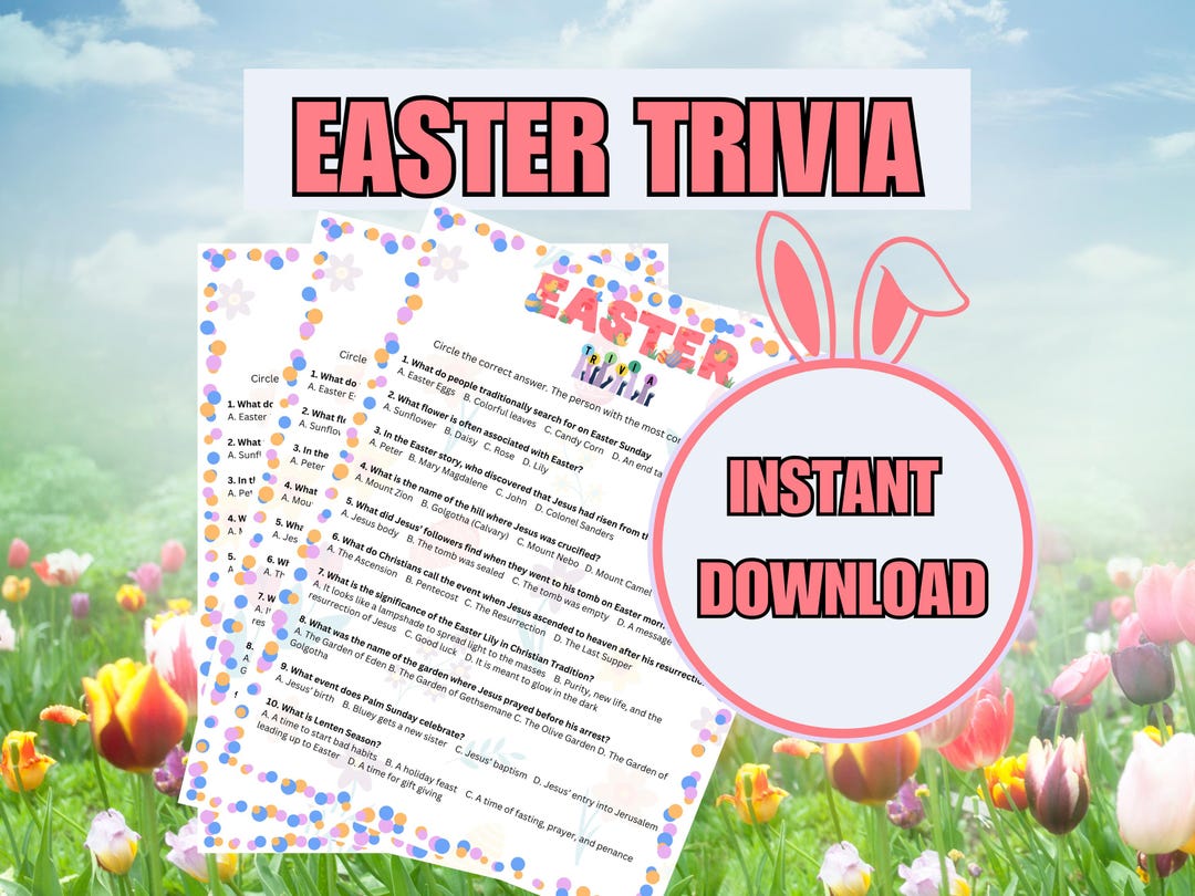 Easter Trivia Game Instant Download for Holiday Gatherings and Bible ...