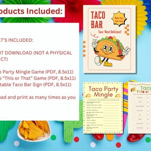 Taco Party Printable Bundle: Games & Sign (digital Download) - Etsy