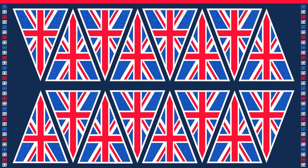VE Day Fabric: Union Jack Bunting Panel From Makower's London Revival ...