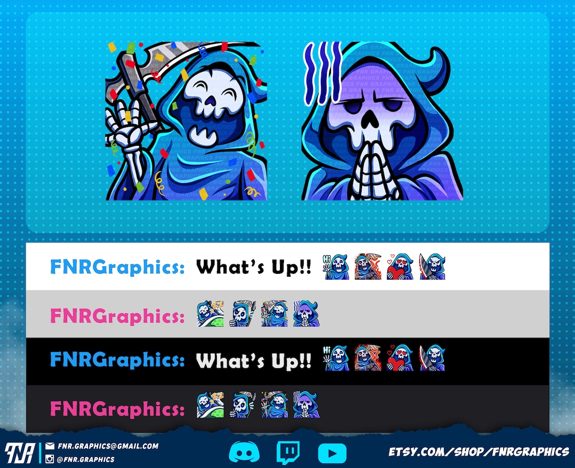 8 X Skull Reaper Twitch Emotes Reaper Discord Twitch Emotes Skull ...