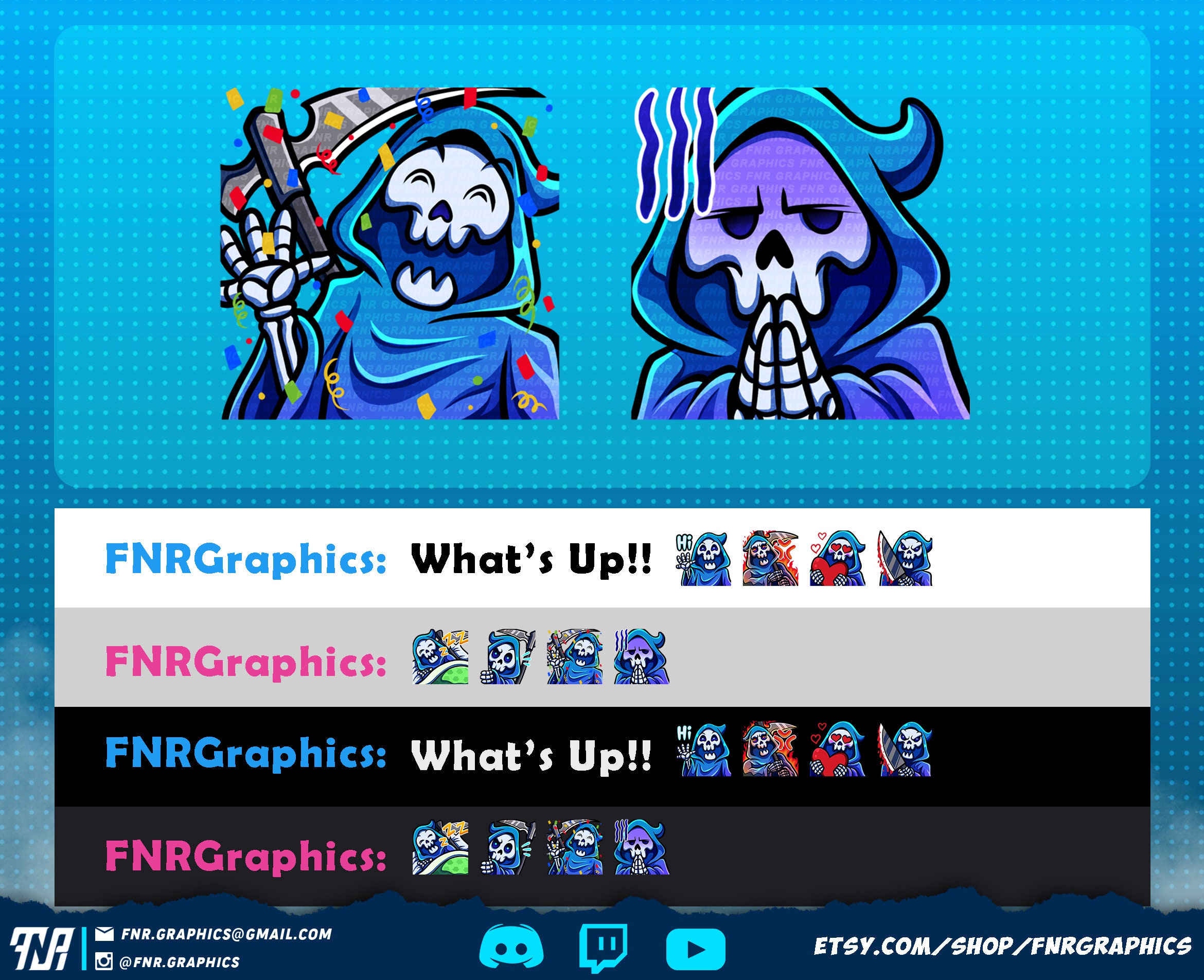 8 X Skull Reaper Twitch Emotes Reaper Discord Twitch Emotes Skull ...