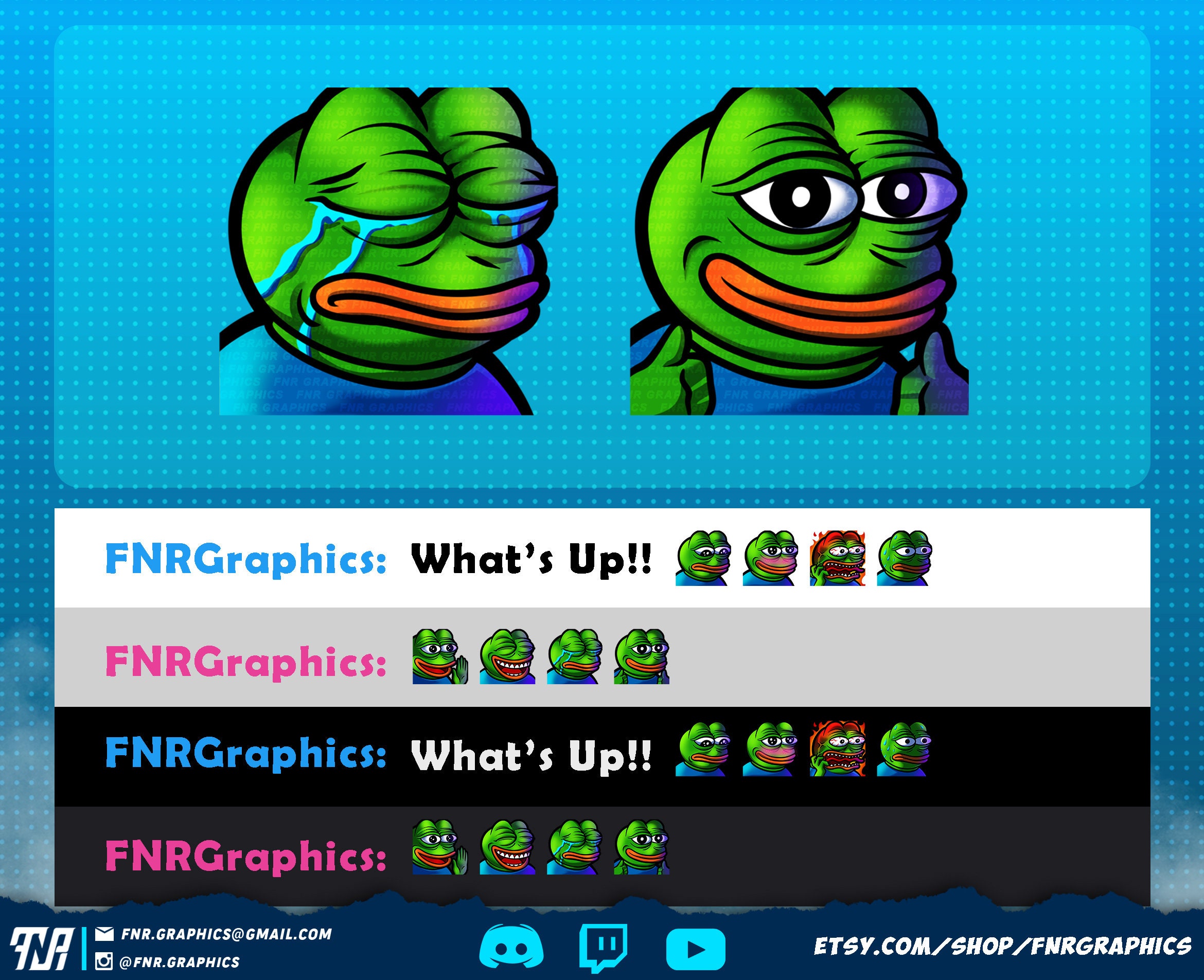 8 X Pepe the Frog Meme Twitch Emotes - Monkaw Pepe Meme Discord Emotes ...