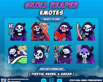 8 X Skull Reaper Twitch Emotes Reaper Twitch Emotes Skull - Etsy