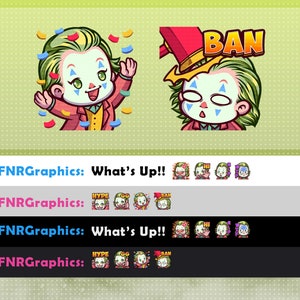 8 X Joker Folie à Deux Twitch Emotes - Clown Discord Twitch Emotes ...