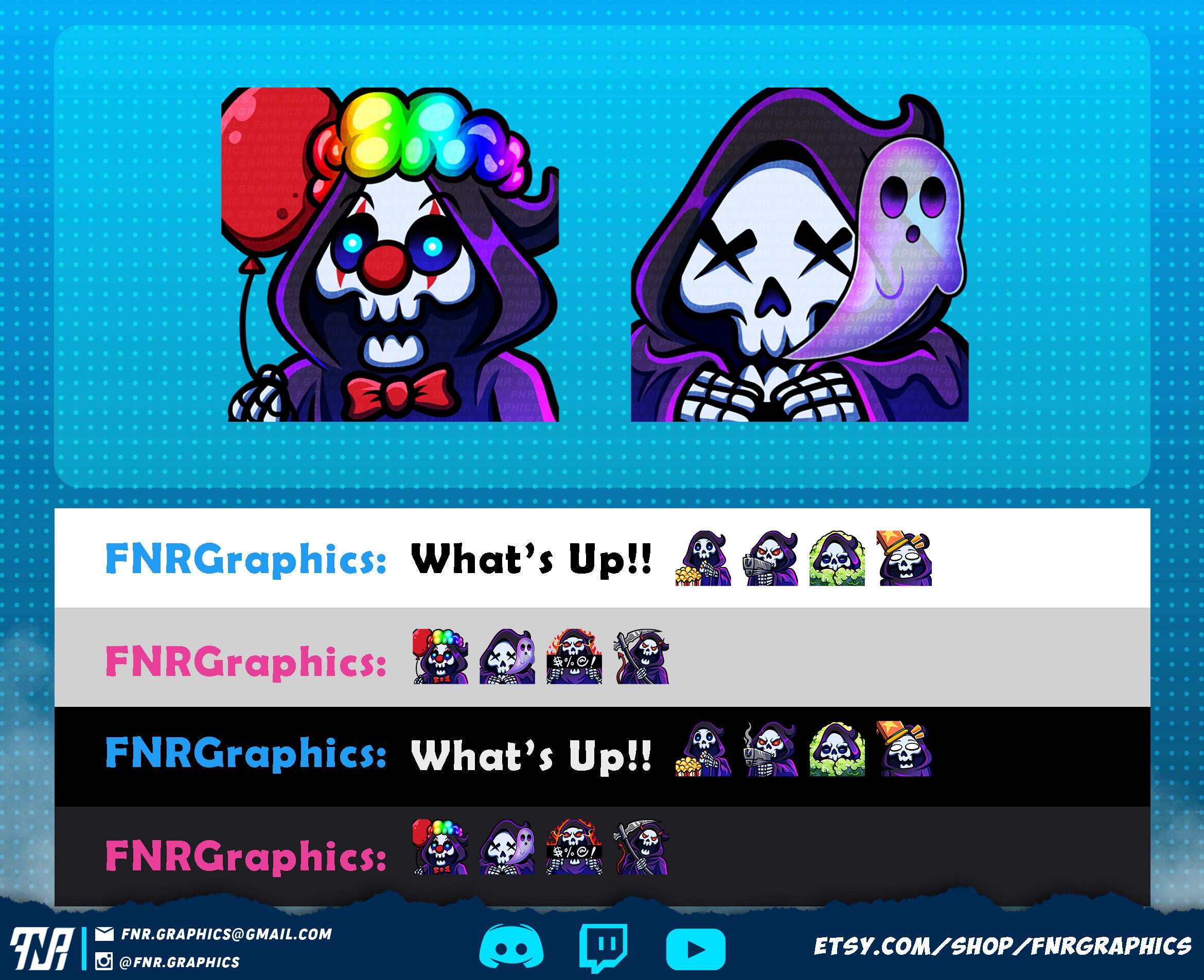 8 X Skull Reaper Twitch Emotes Black Reaper Twitch Emotes 2 - Etsy