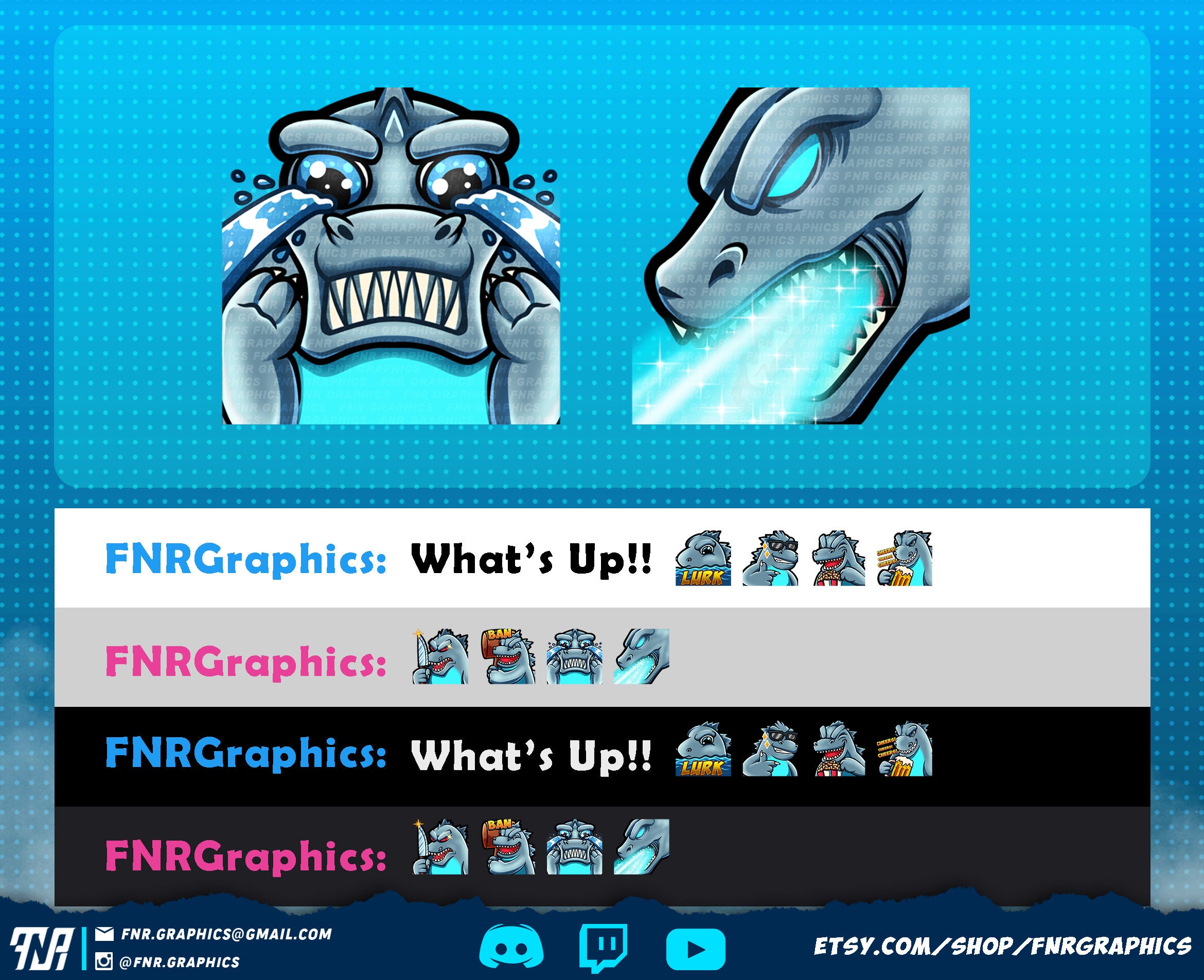 8 X Godzilla Twitch Emotes – Kaiju Chibi Discord Emotes - Kawaii Twitch ...