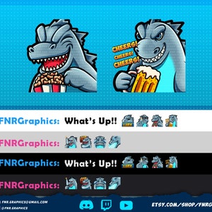 8 X Godzilla Twitch Emotes – Kaiju Chibi Discord Emotes - Kawaii Twitch ...