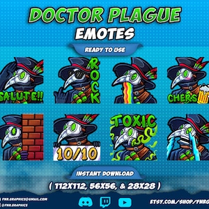 8 X Plague Doctor Twitch Emotes for Twitch, Youtube, Discord - Etsy ...