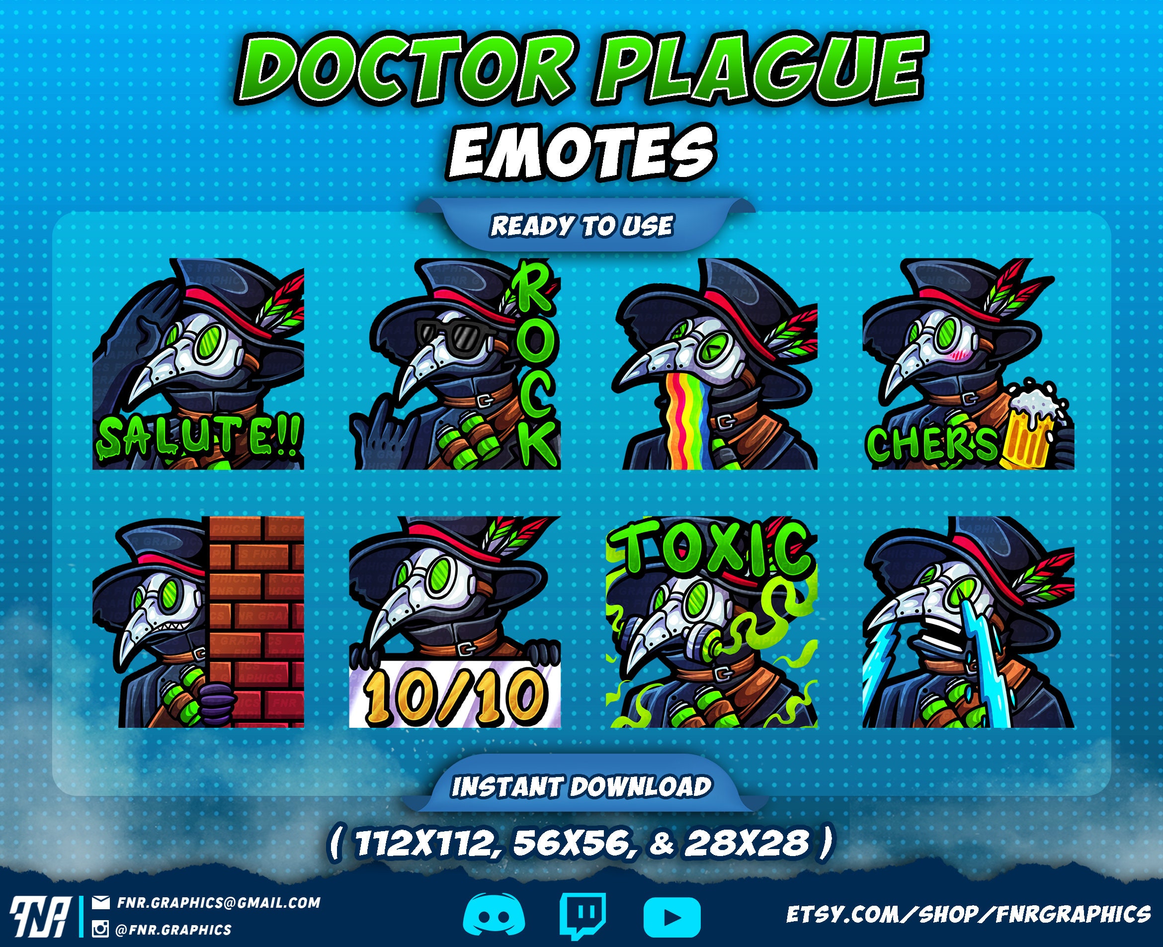 8 X Plague Doctor Twitch Emotes for Twitch, Youtube, Discord - Etsy