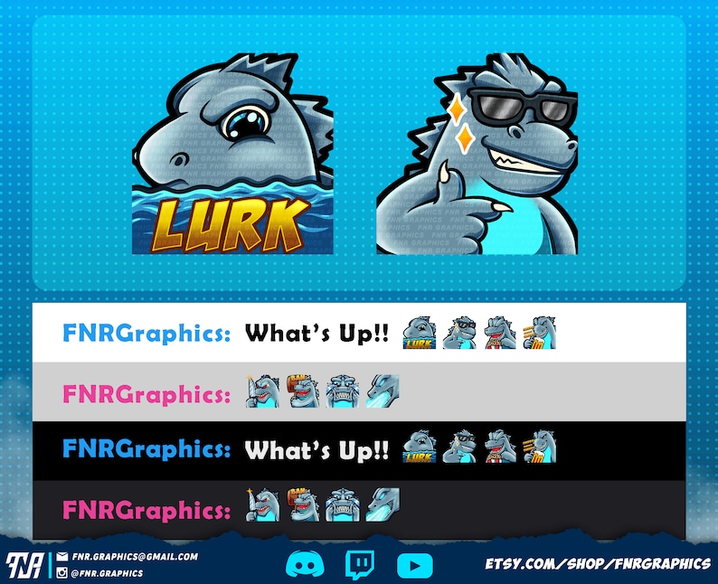 8 X Godzilla Twitch Emotes – Kaiju Chibi Discord Emotes - Kawaii Twitch ...