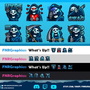 8 X Skull Reaper Twitch Emotes - Reaper Twitch Emotes - Skull Twitch ...