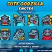 8 X Chibi Godzilla Twitch Emotes Minizilla Cute Discord Twitch Emotes ...