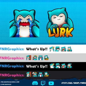 Cute Snorlax Pokemon Emotes – Twitch, Discord (digital Download) - Etsy