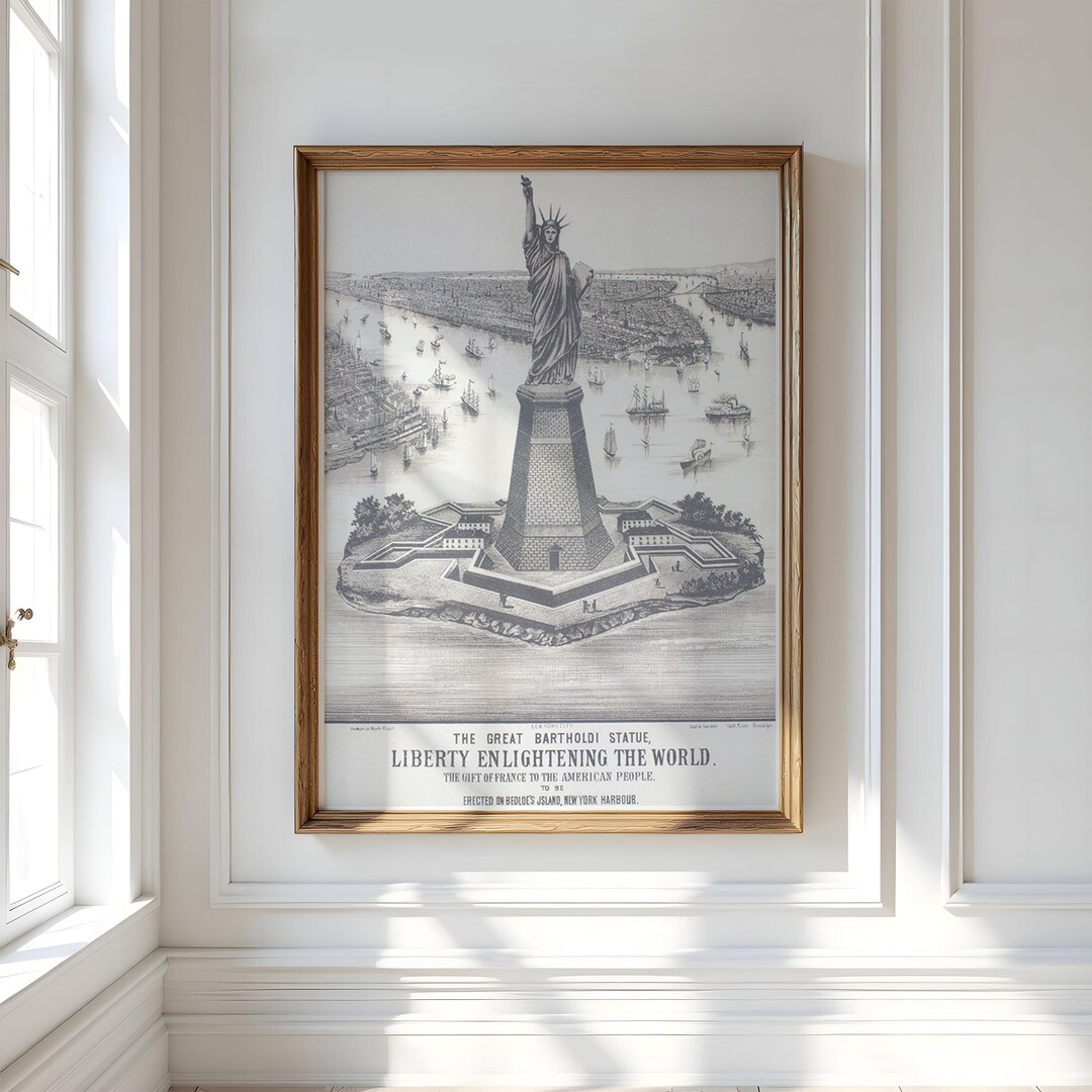 Vintage Statue of Liberty Poster: NYC Souvenir Art Print - Etsy