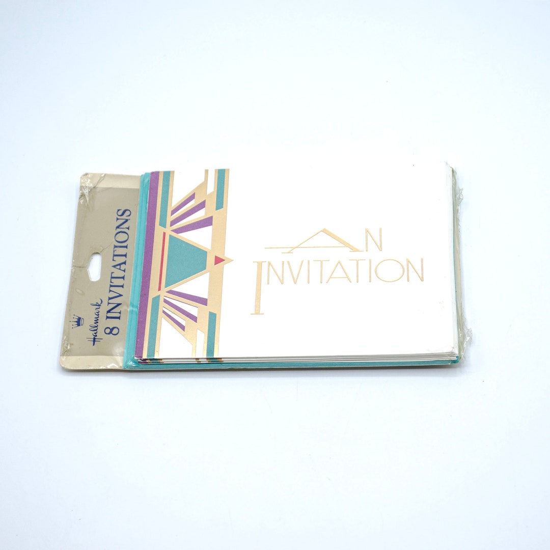 Vintage Art-deco Style Invitations, Set of 8 Vintage Hallmark ...