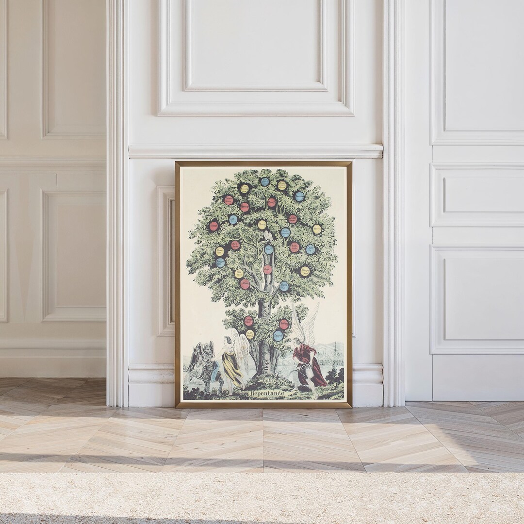 Vintage Tree of Temperance | Tree of Life Printable Wall Art - Etsy