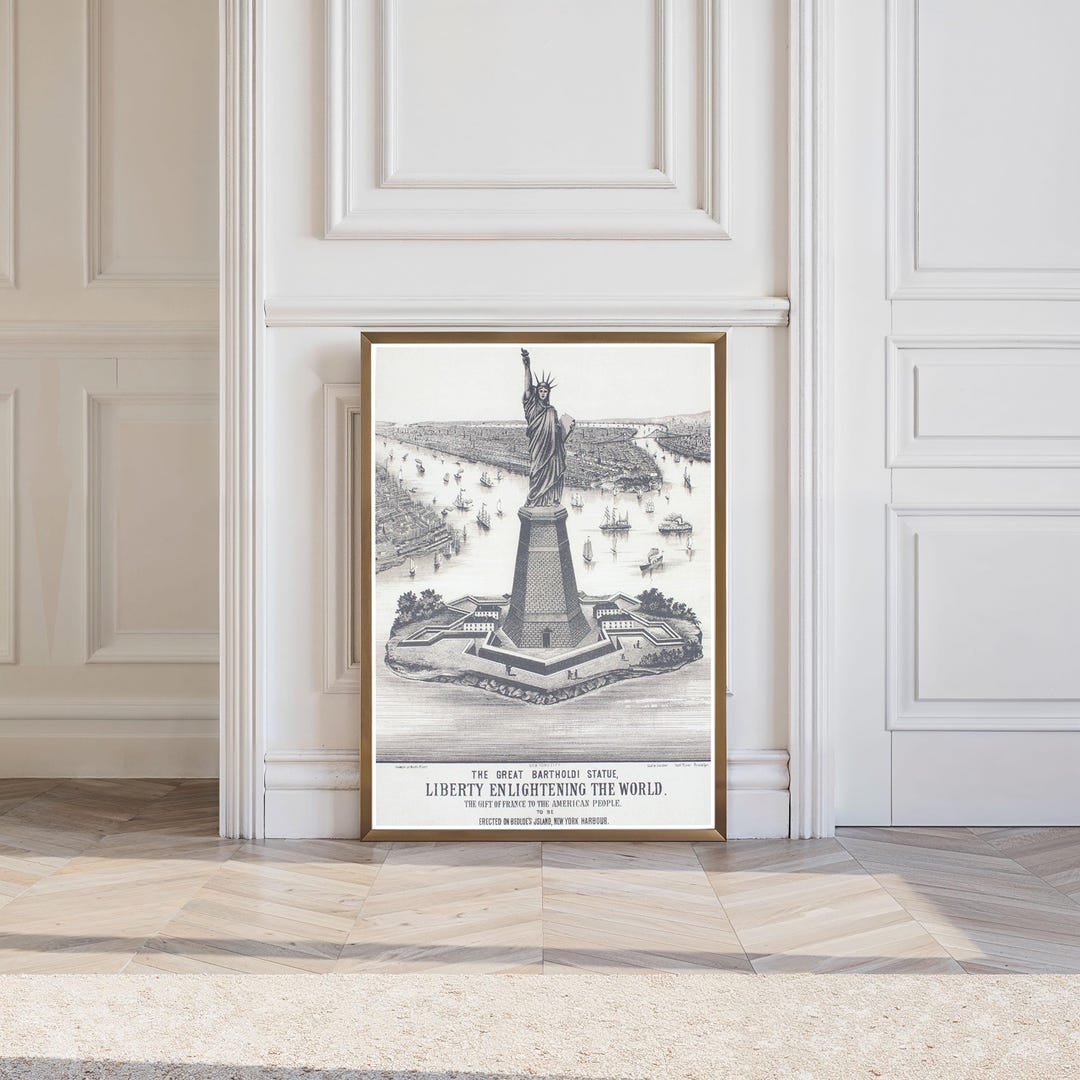 Vintage Statue of Liberty Printable Fine Art Poster | Historical ...