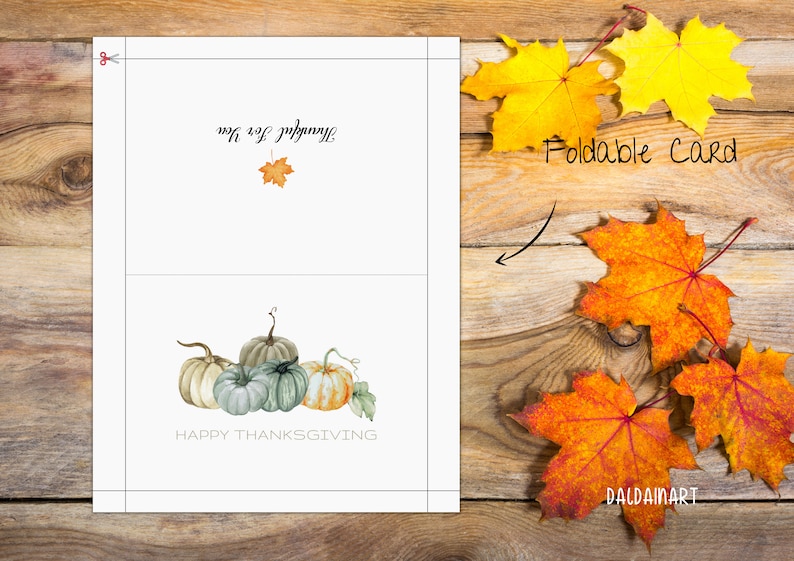 Thanksgiving Greeting Card Printable Happy Thanksgiving Card Pumpkin ...