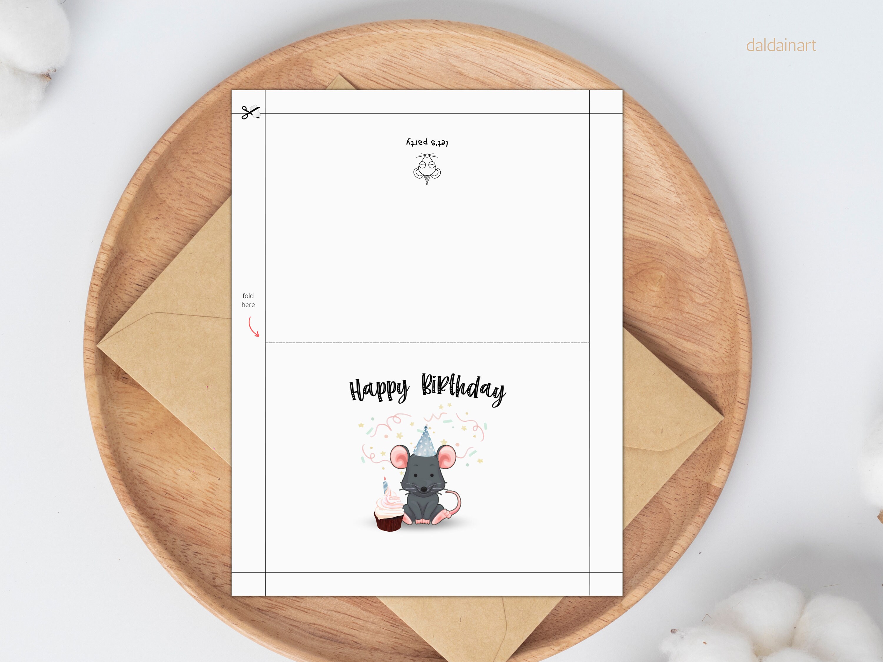 Cutty Mouse Birthday Card | Happy Birthday Card Printable | Mouse Card ...